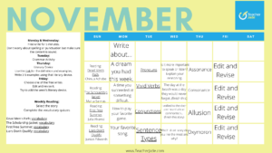 Monthly Reading and Writing Calendars