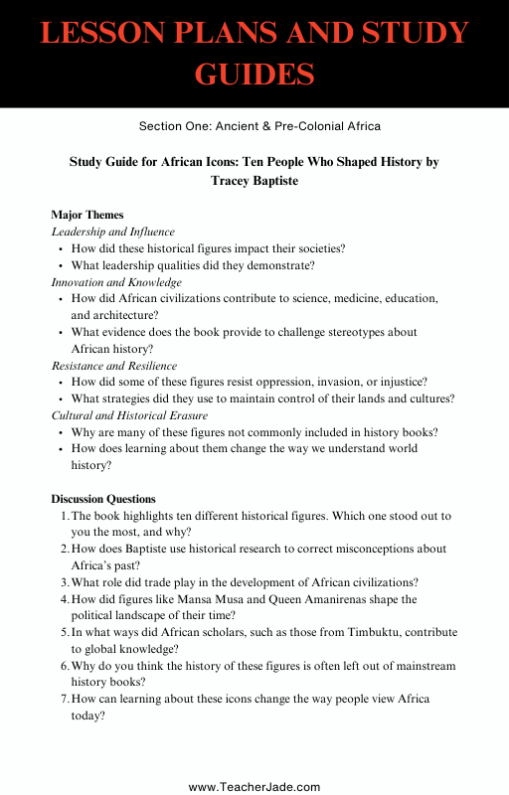Global Black History Resource: Lesson Plans & Study Guides