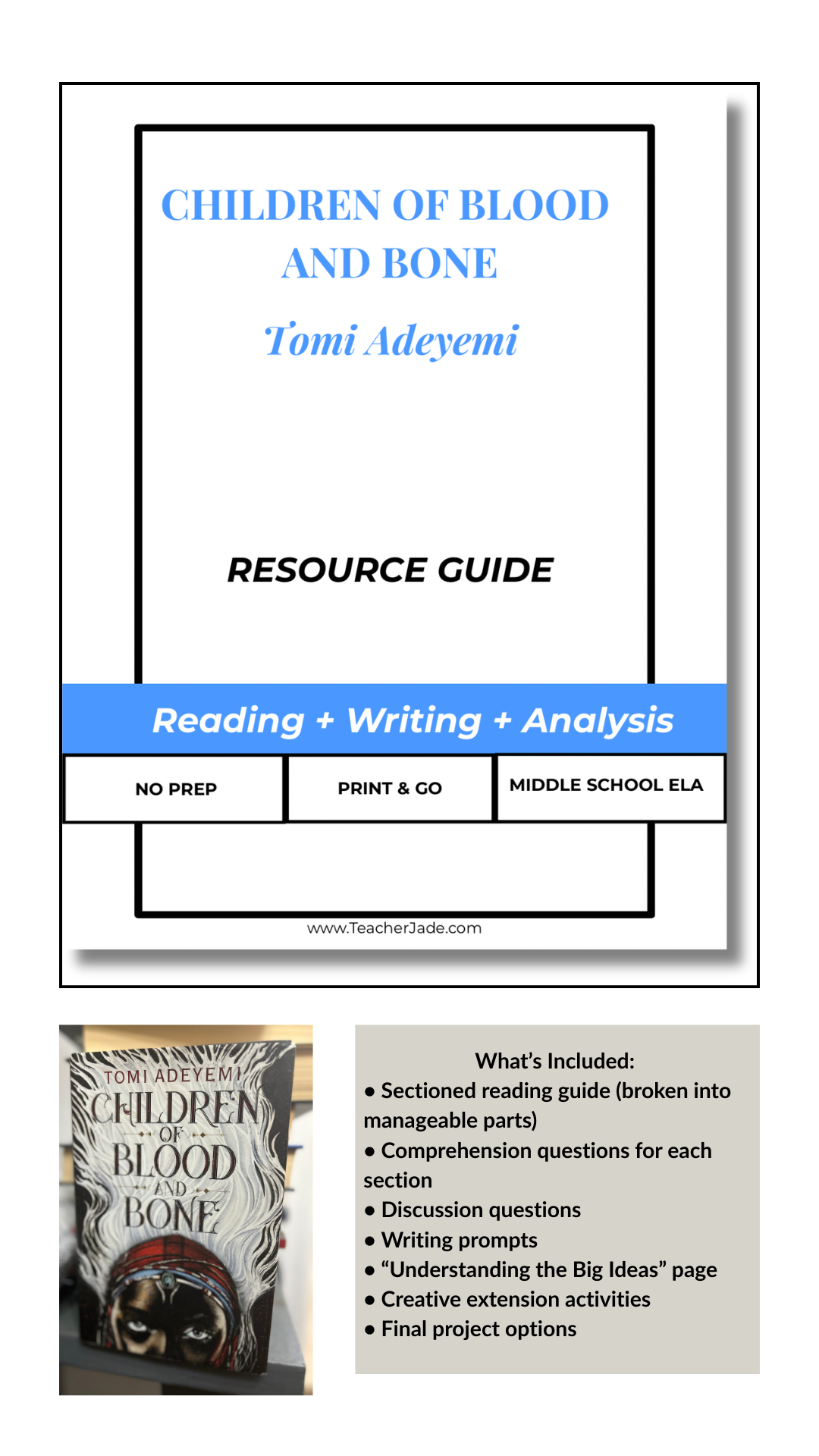 Children of Blood and Bone Unit Study | Reading, Writing, and Analysis ...