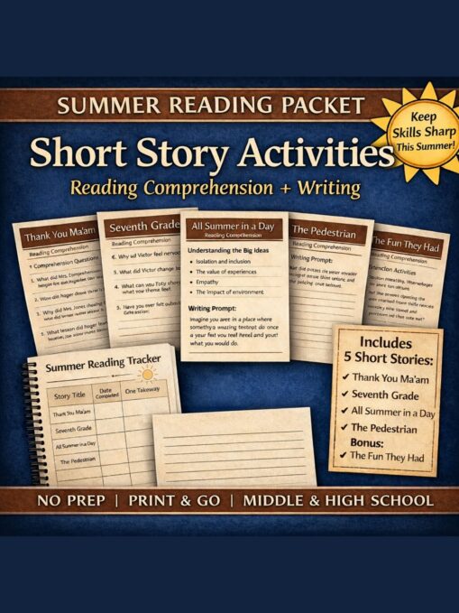 Summer Reading Packet | Short Story Activities | Reading Comprehension ...