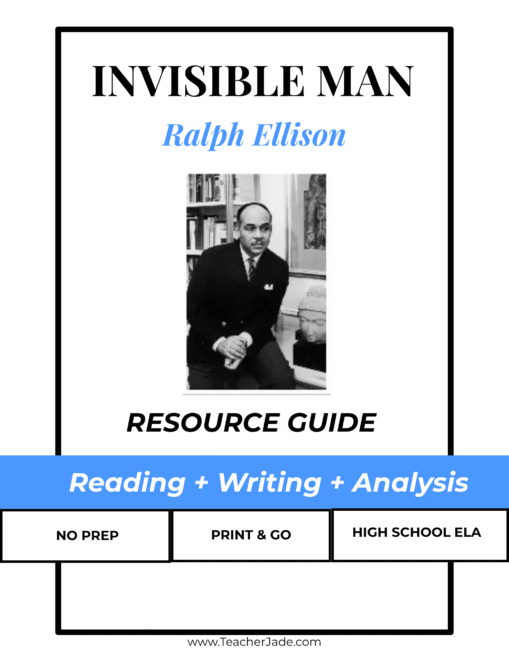 Invisible Man by Ralph Ellison Literary Analysis Unit | Comprehension ...